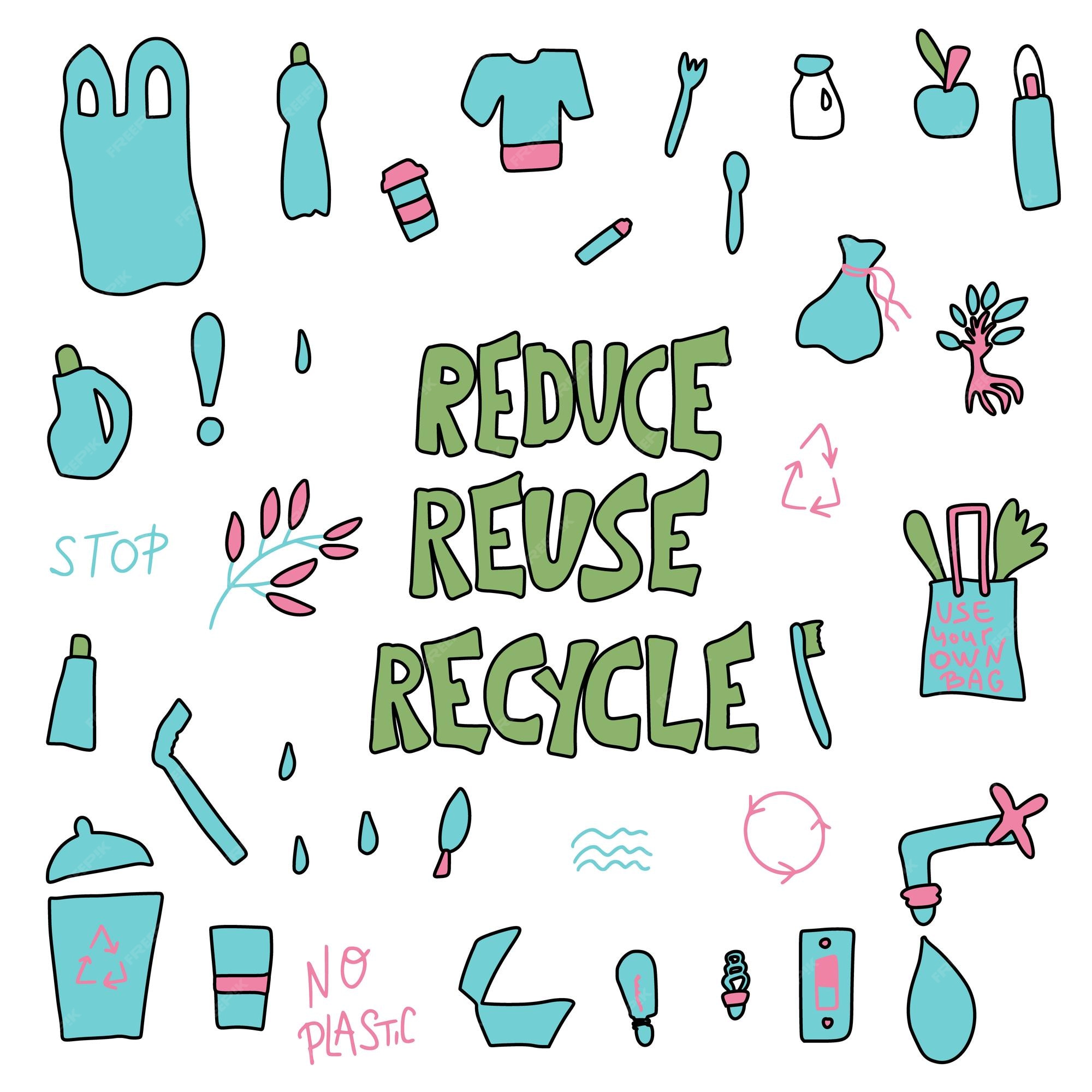 Premium Vector | Reduce reuse recycle concept vector design Premium Vector | Reduce reuse recycle concept vector design