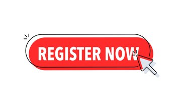 Premium Vector | Register now button with cursor pointer click vector web button