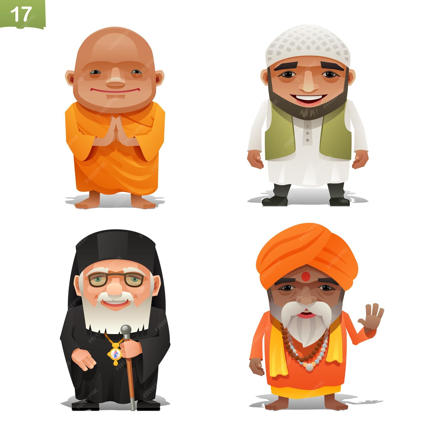 Premium Vector | Religion professions vector icon set Premium Vector | Religion professions vector icon set