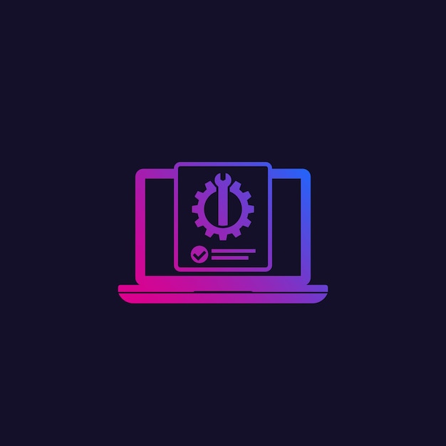 Premium Vector | Repair service, computer diagnostics vector icon Premium Vector | Repair service, computer diagnostics vector icon