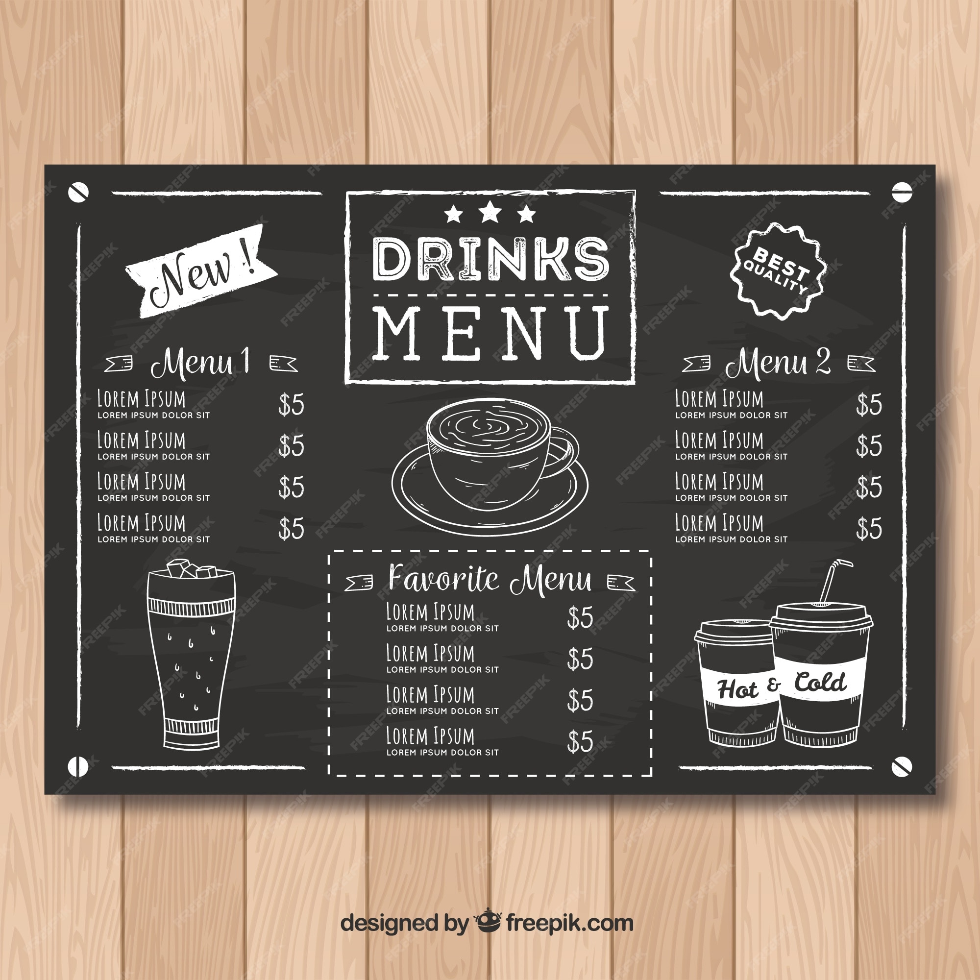 Premium Vector | Restaurant menu template in blackboard style Premium Vector | Restaurant menu template in blackboard style