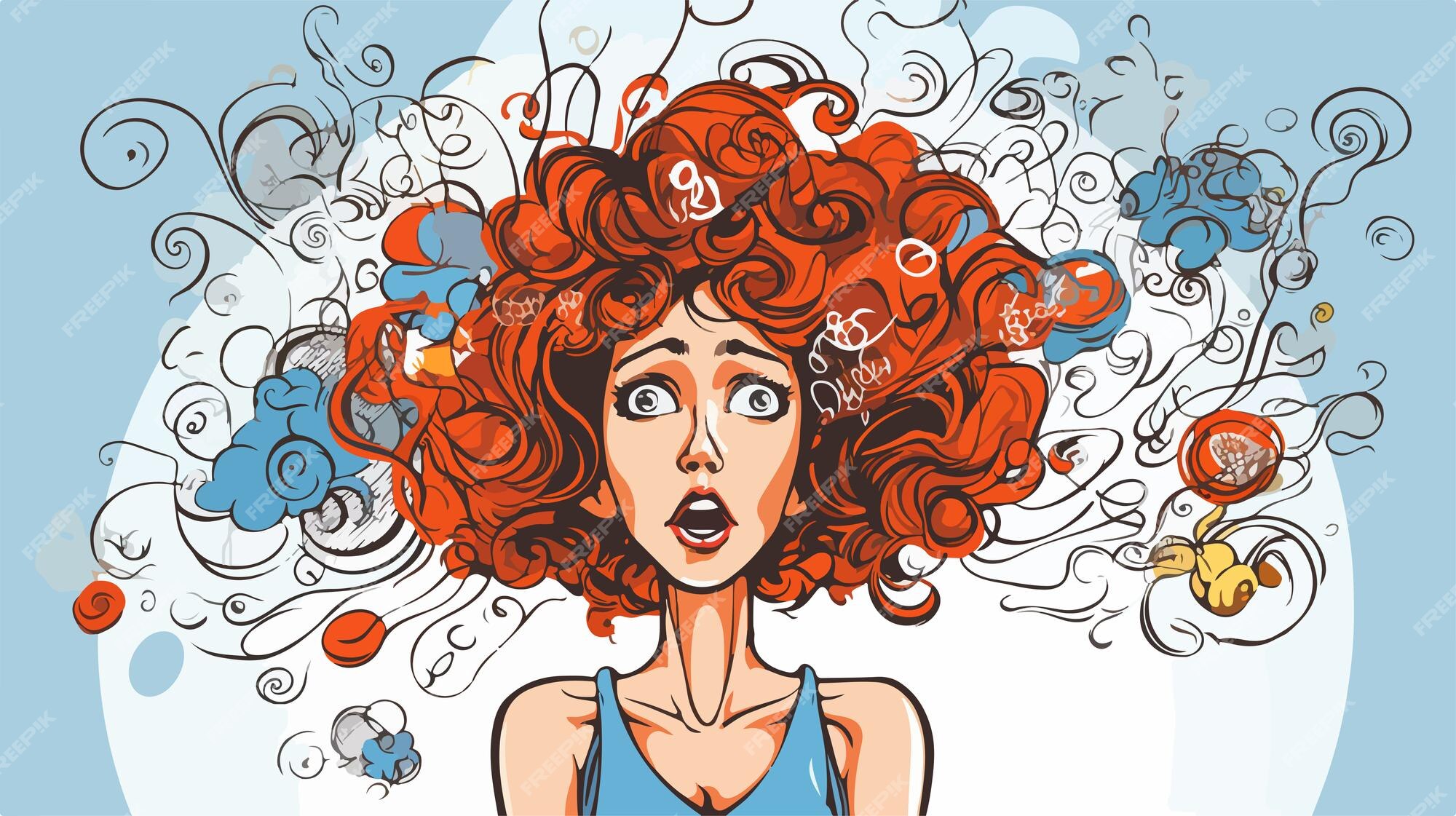 Retro Cartoon Nervous Doodle Woman Stock Illustration | Premium AI ... Retro Cartoon Nervous Doodle Woman Stock Illustration | Premium AI ...