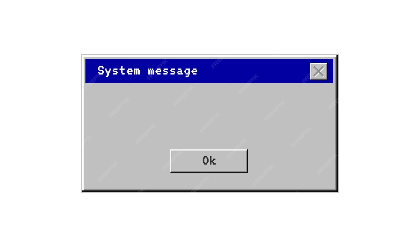 Premium Vector Retro Computer Window Old User Interface Warning Message Retro Browser And 5544