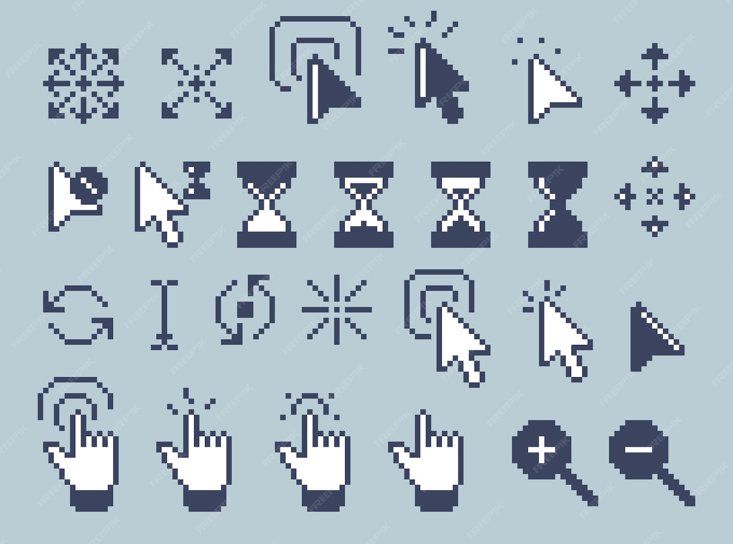 Premium Vector | Retro cursors Pointer arrow cursor hand finger mouse ...