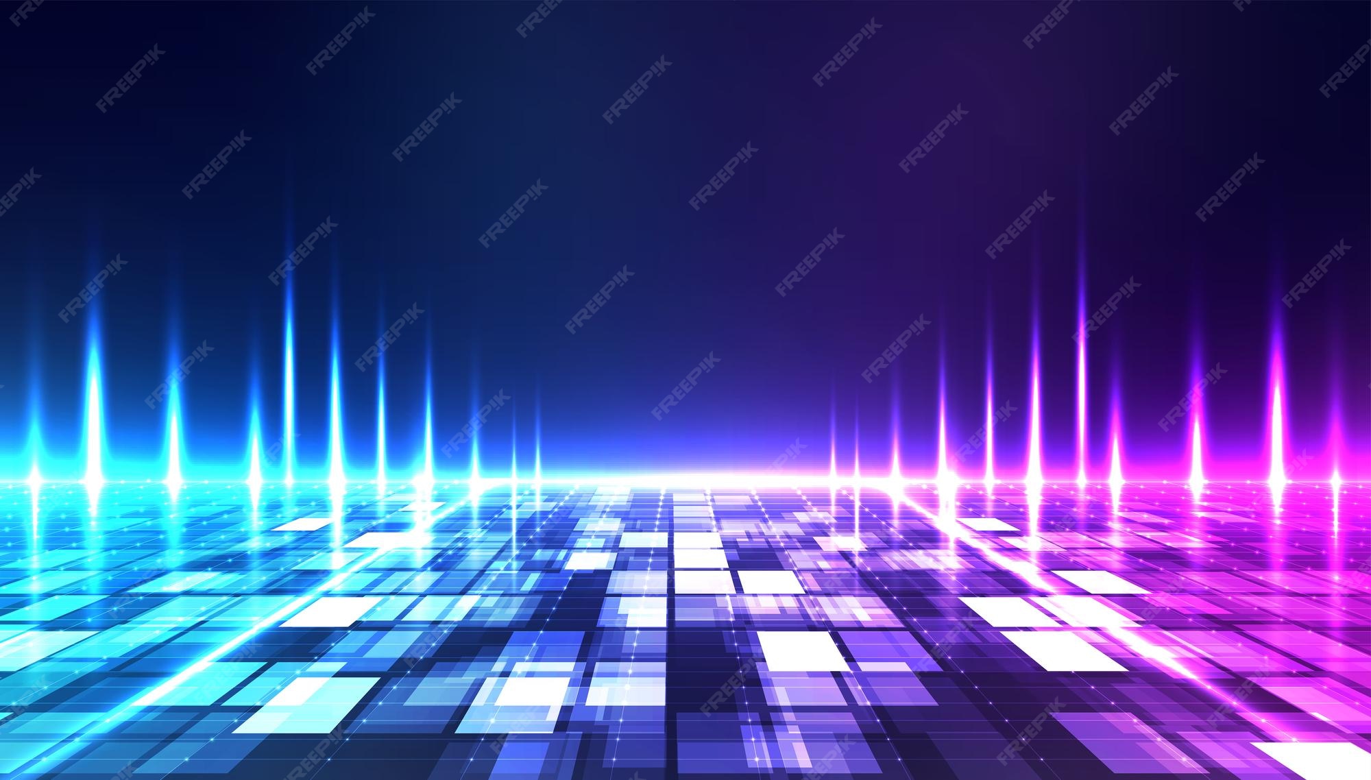 Premium Vector | Retro futuristic neon grid background Perspective grid Premium Vector | Retro futuristic neon grid background Perspective grid