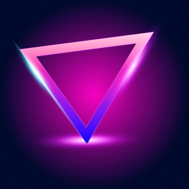 Premium Vector | Retro neon empty triangular banner Premium Vector | Retro neon empty triangular banner