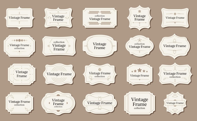 Premium Vector | Retro ornamental labels vintage decorative text frames ... Premium Vector | Retro ornamental labels vintage decorative text frames ...