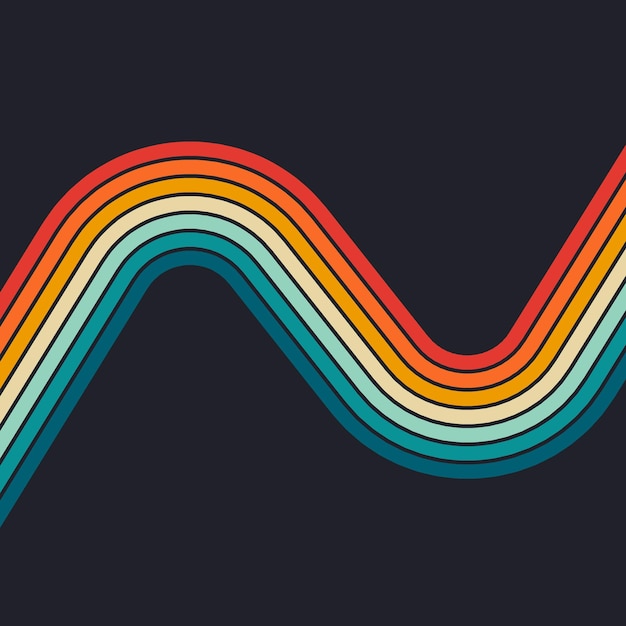 Premium Vector Retro Vintage 70s Style Stripes Background Poster