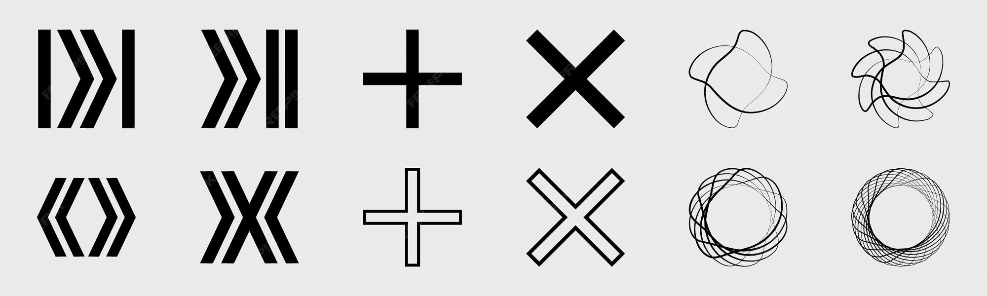 Premium Vector | Retrofuturistic y2k geometry design elements collection Large set of retro ...