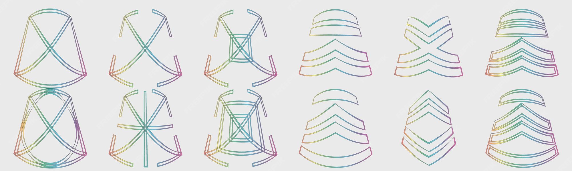 Premium Vector | Retrofuturistic y2k geometry design elements collection large set of retro ...