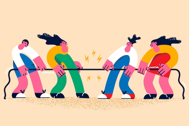 Premium Vector | Rivalry, contest and sport challenge concept. Group of ... Premium Vector | Rivalry, contest and sport challenge concept. Group of ...