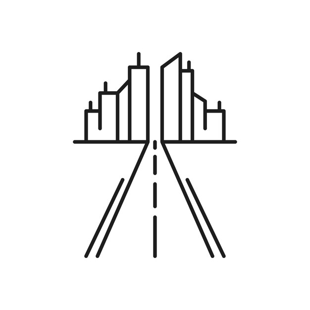 Premium Vector | Road line icon highway street and city landscape Premium Vector | Road line icon highway street and city landscape