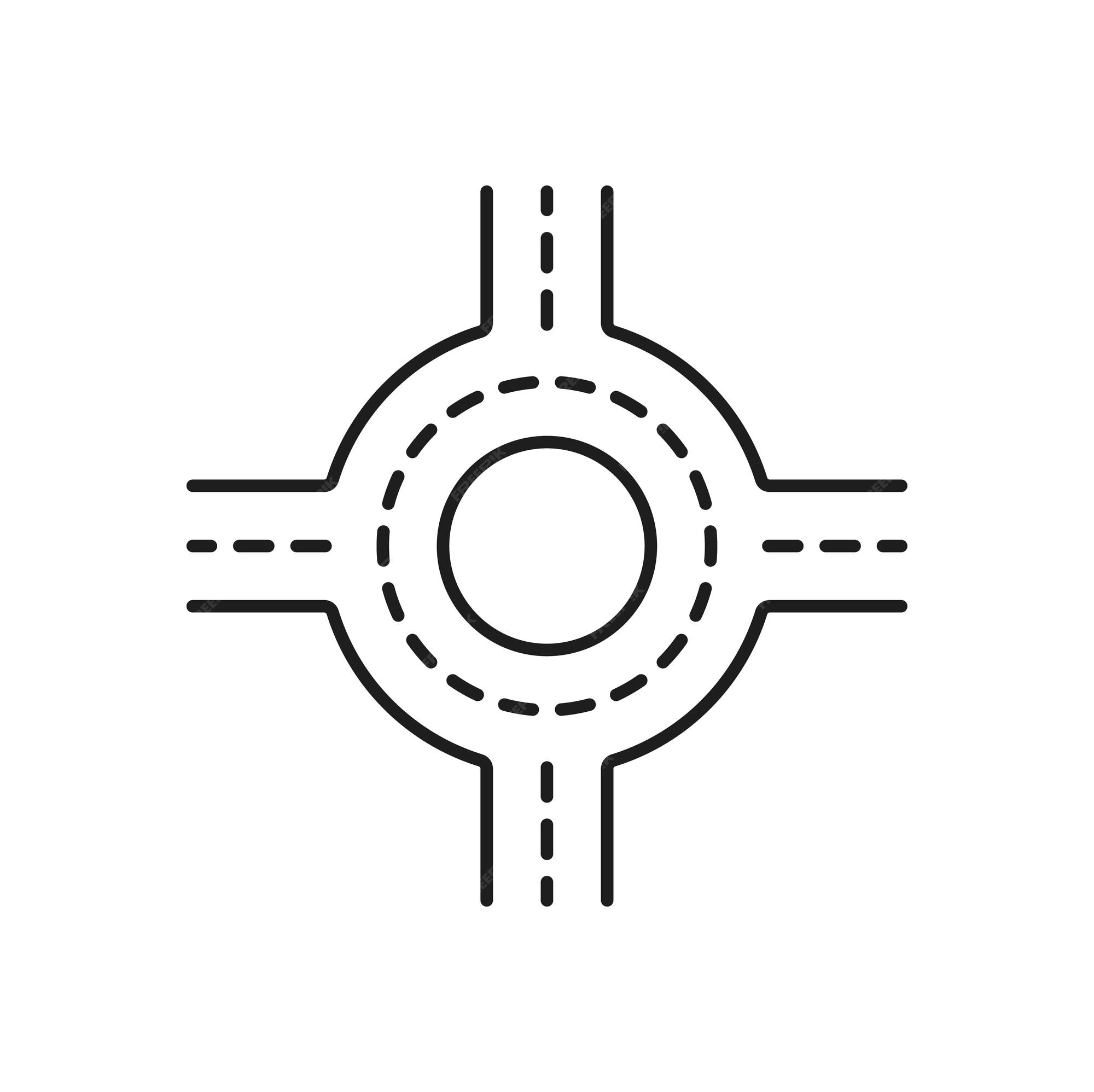 Premium Vector | Road line icon roundabout interchange highway Premium Vector | Road line icon roundabout interchange highway