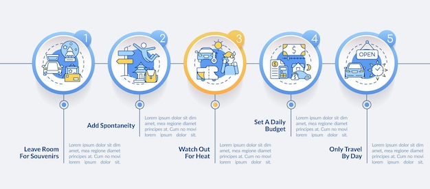 도 여행 조언 라운드 Infographic 템플릿 | 프리미엄 벡터 도 여행 조언 라운드 Infographic 템플릿 | 프리미엄 벡터