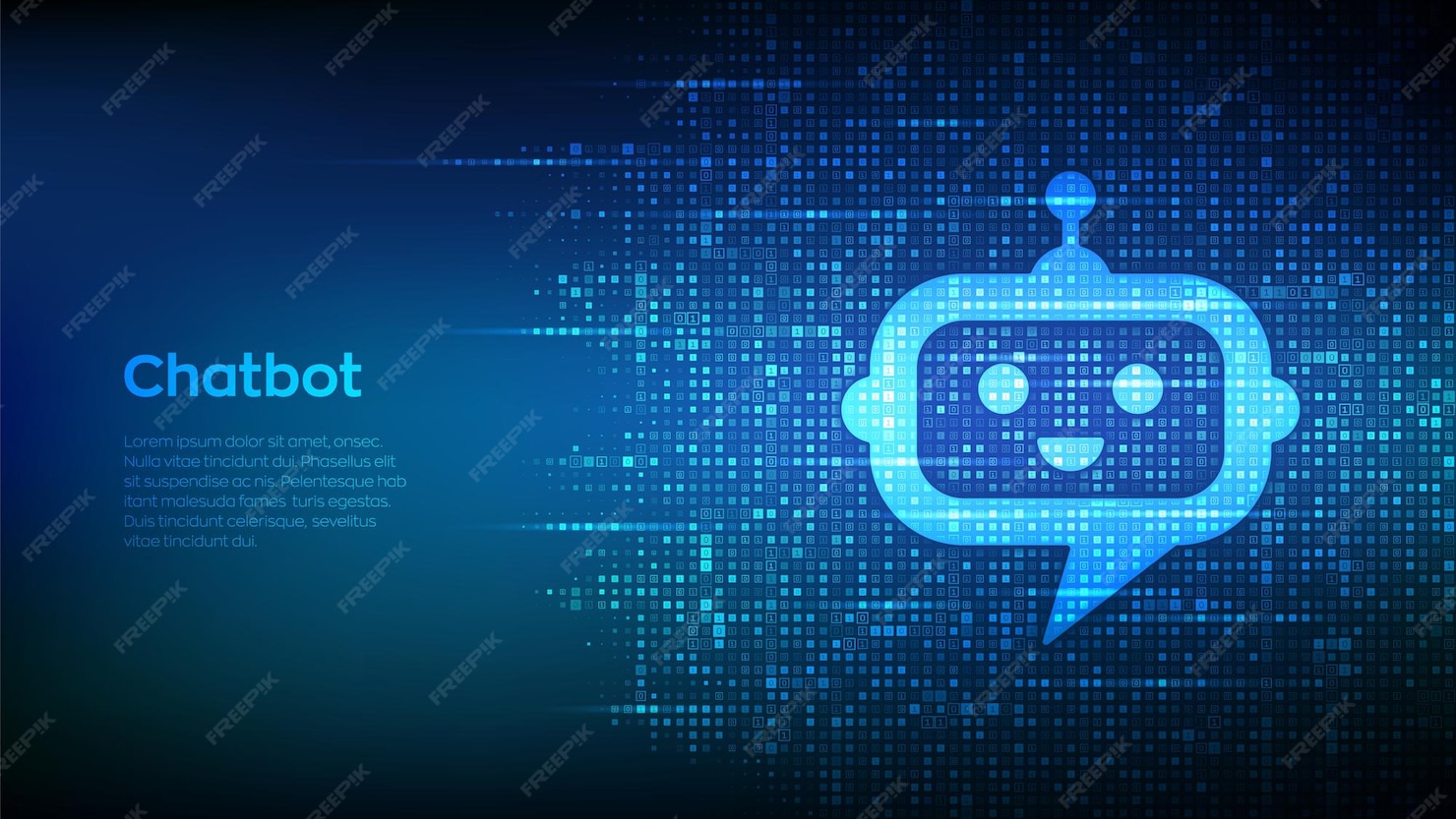 Premium Vector | Robot chatbot head icon sign made with binary code ...