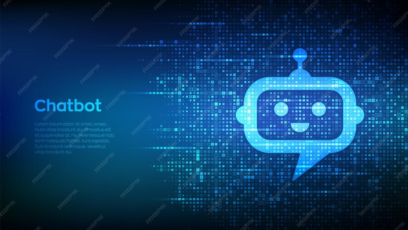 Premium Vector | Robot chatbot head icon sign made with binary code ...