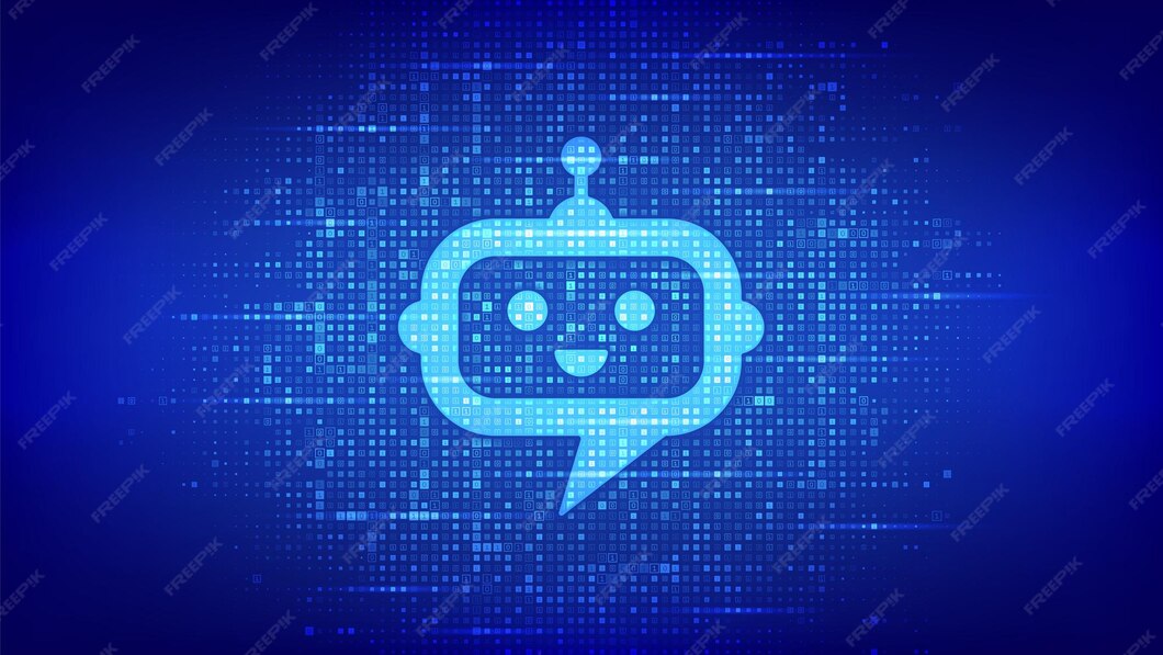 Premium Vector | Robot chatbot head icon sign made with binary code ...
