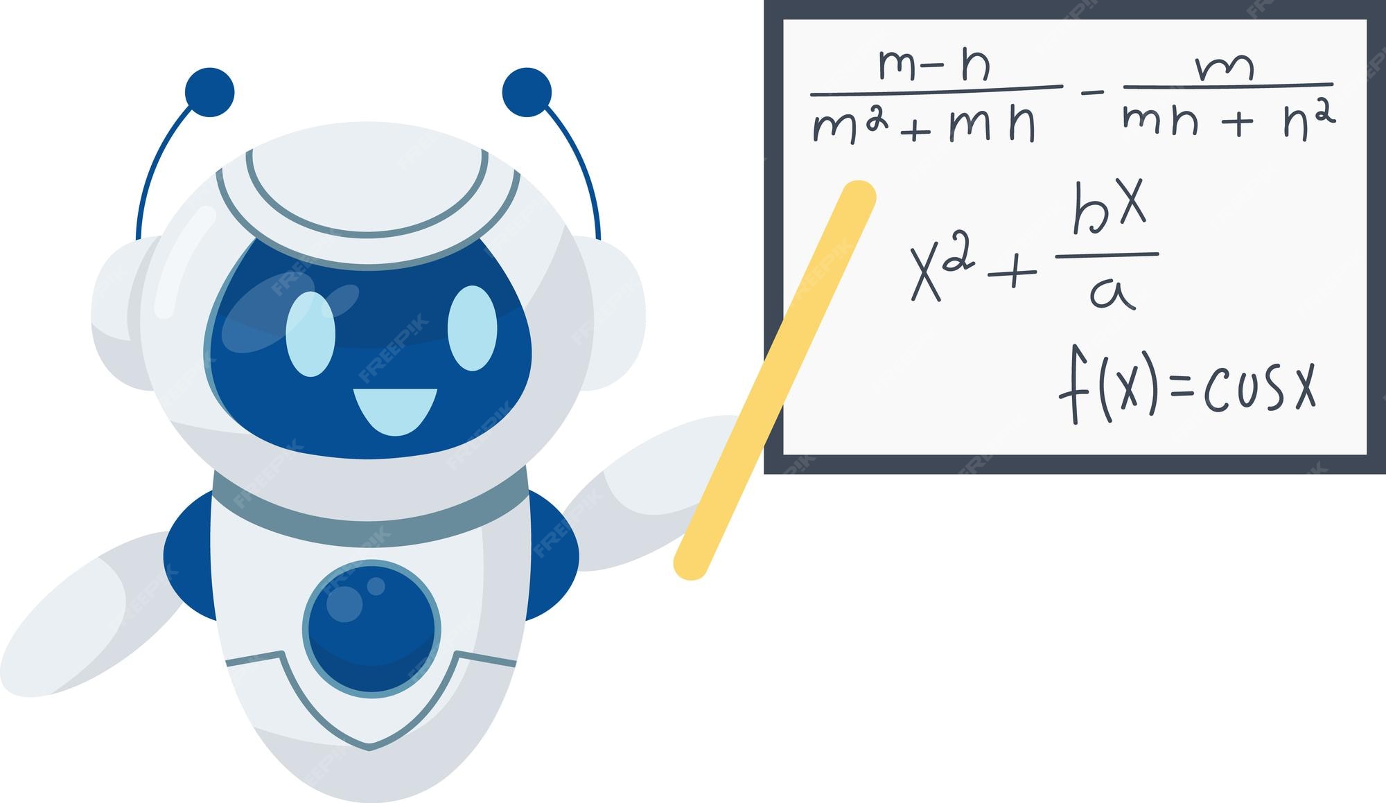 Premium Vector | Robot Teaching Math Premium Vector | Robot Teaching Math