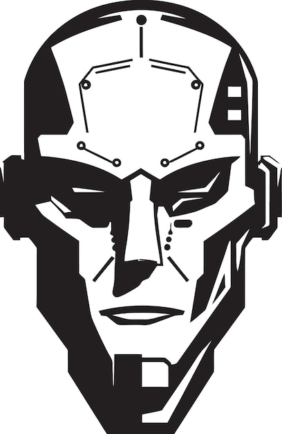 Robotic Rhapsody Black Robot Face Design Futuristic Interface Vector ... Robotic Rhapsody Black Robot Face Design Futuristic Interface Vector ...