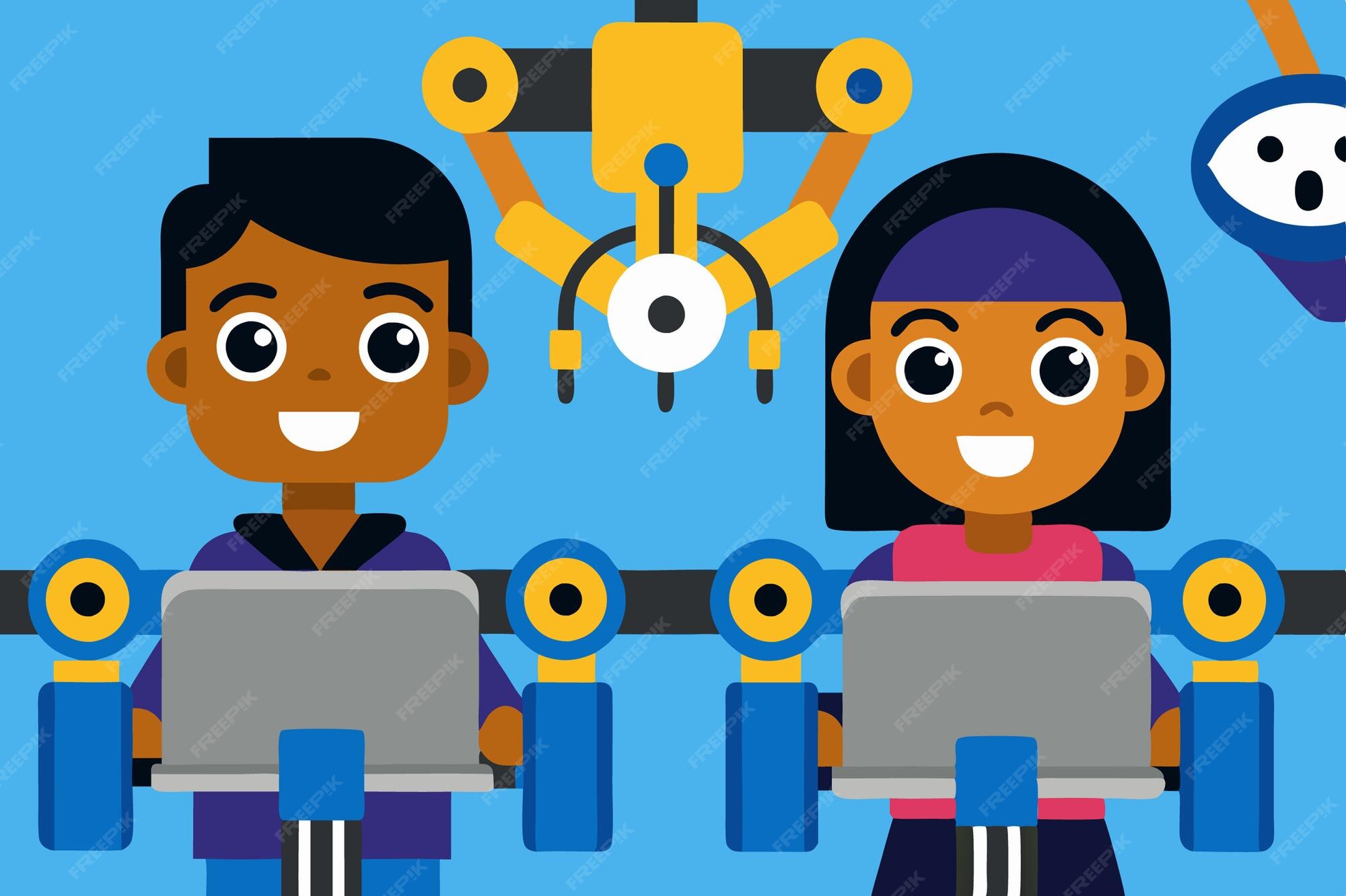 Premium Vector | Robotics Lab Programming Robotic Drones for Various ...