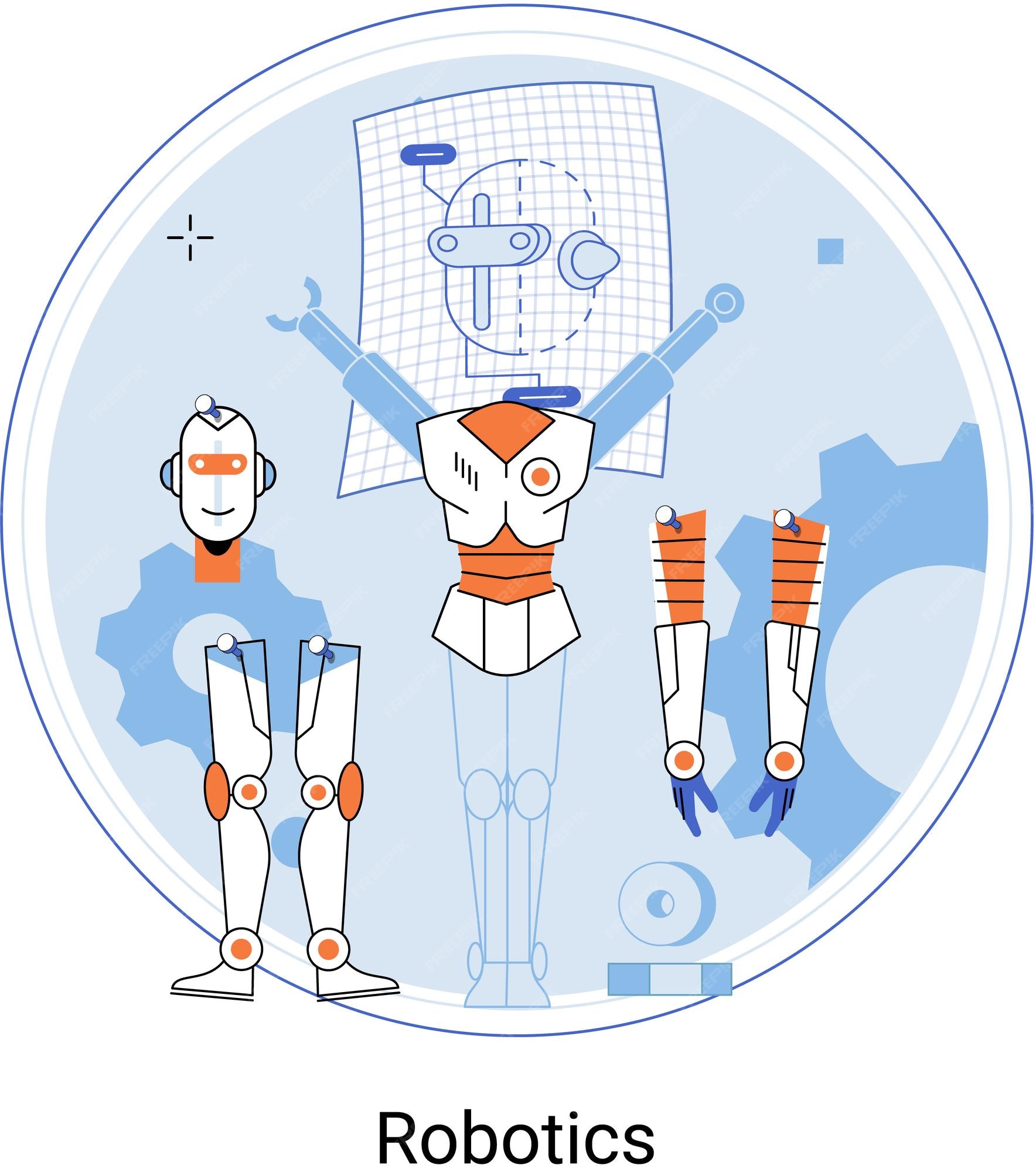 Premium Vector | Robotics scientific and technical base for design ...