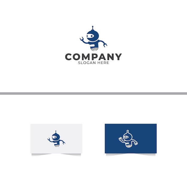 Premium Vector | Robots tech logo design template Premium Vector | Robots tech logo design template