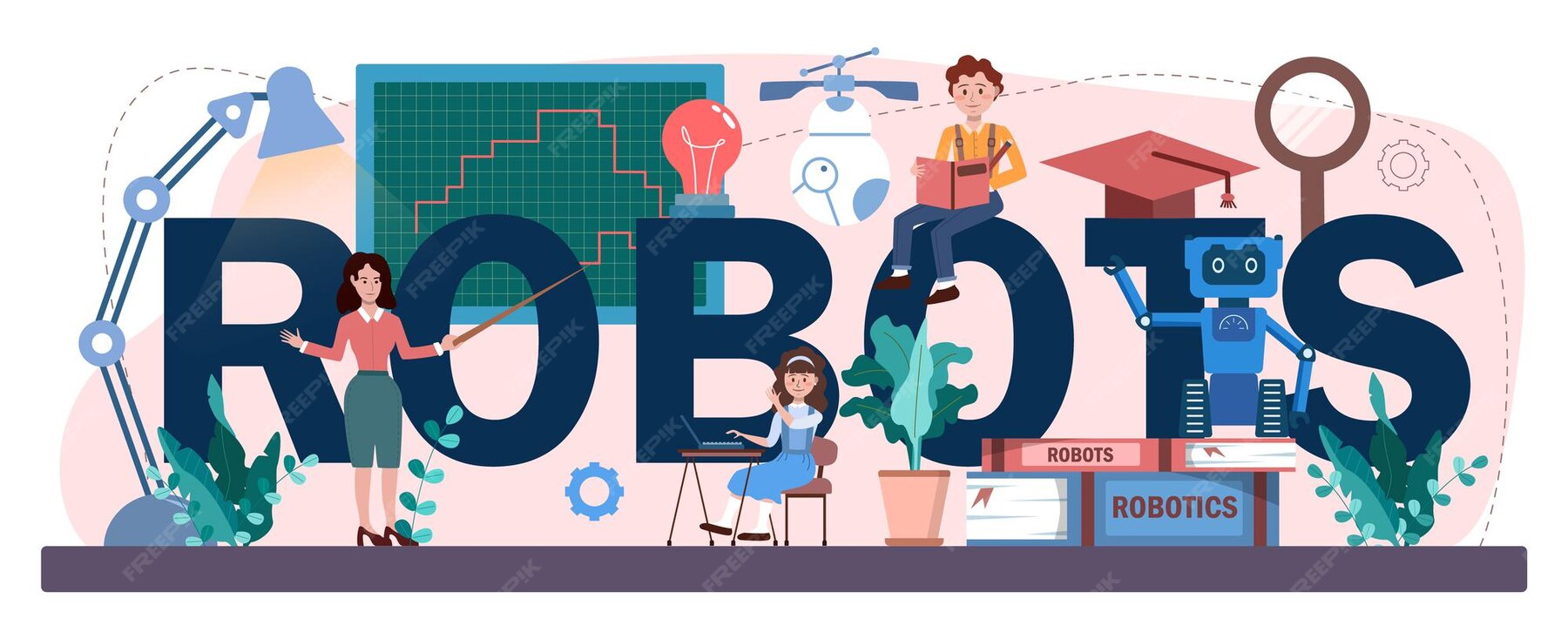 Premium Vector | Robots typographic header. artificial intelligence ...