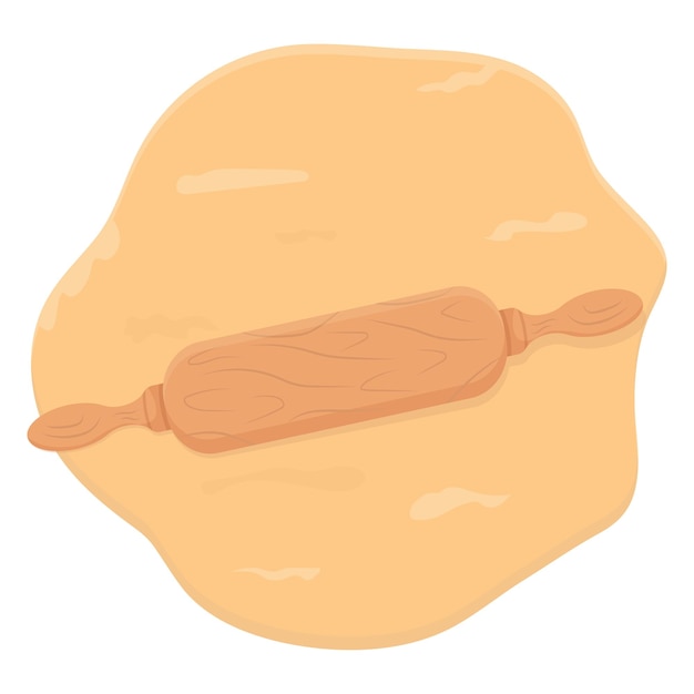 Premium Vector | Rolled out dough and wooden rolling pin vector ... Premium Vector | Rolled out dough and wooden rolling pin vector ...
