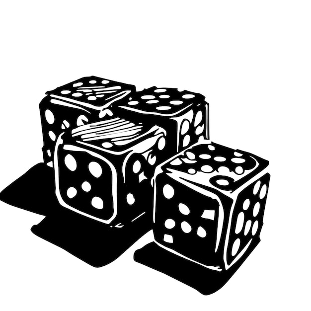 Rolling dice vector illustration linocut | Premium AI-generated vector Rolling dice vector illustration linocut | Premium AI-generated vector