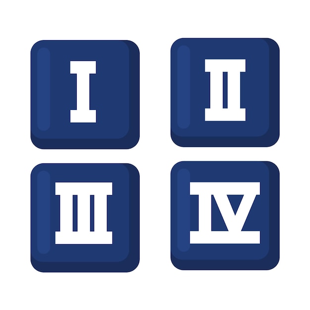 Premium Vector | Roman numerals to 4 icon vector set design Premium Vector | Roman numerals to 4 icon vector set design