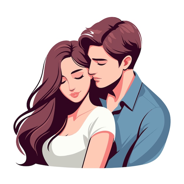 Premium Vector Romantic Couple Lovers Vector Illustration Happy Young