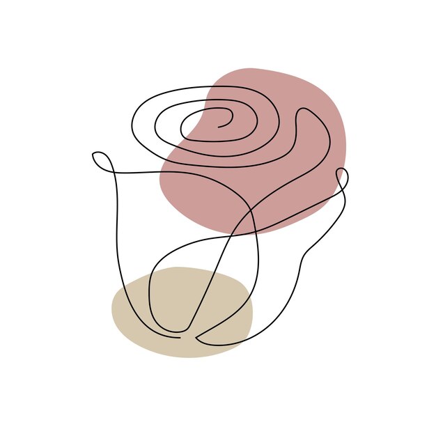 Premium Vector Rose Flower Line Art Contour Drawing Minimalism Art