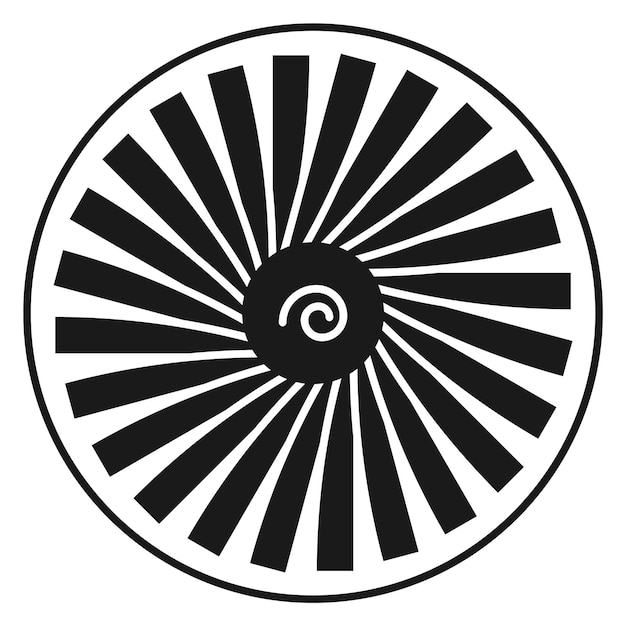 Premium Vector Rotating Fan Blades Icon Black Jet Engine Impeller