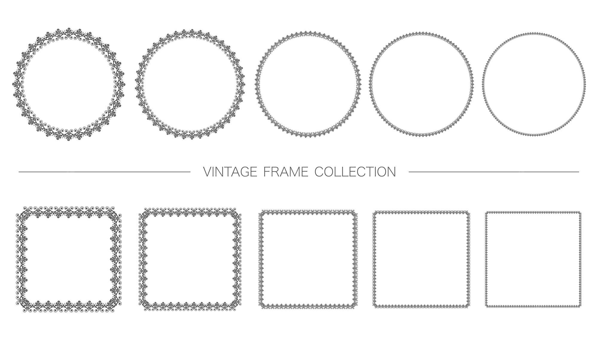 Premium Vector | Round And Square Decorative Vintage Frame Set Isolated ... Premium Vector | Round And Square Decorative Vintage Frame Set Isolated ...
