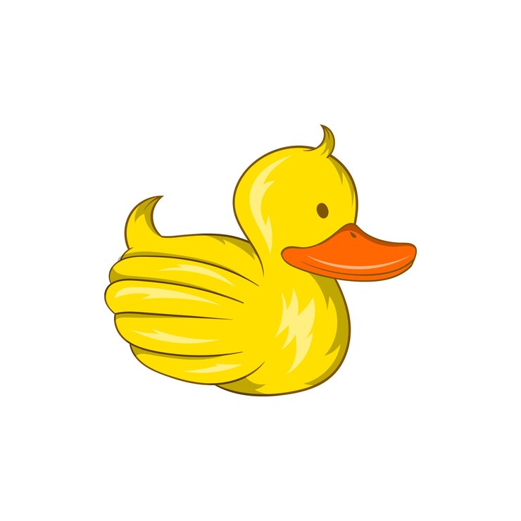 Premium Vector Rubber Duck Icon In Cartoon Style Isolated On White