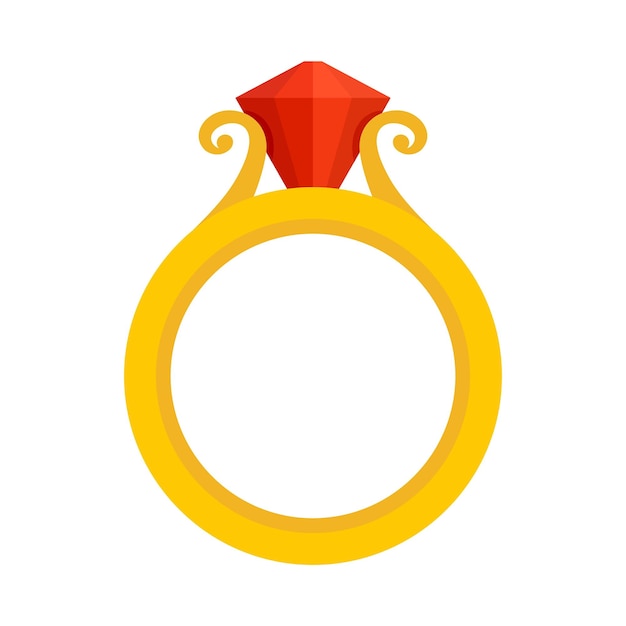 Premium Vector | Ruby gold ring icon Flat illustration of ruby gold ... Premium Vector | Ruby gold ring icon Flat illustration of ruby gold ...