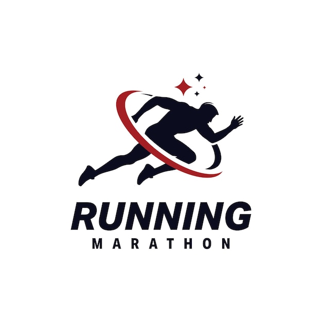 Premium Vector | Running marathon logo design template Premium Vector | Running marathon logo design template