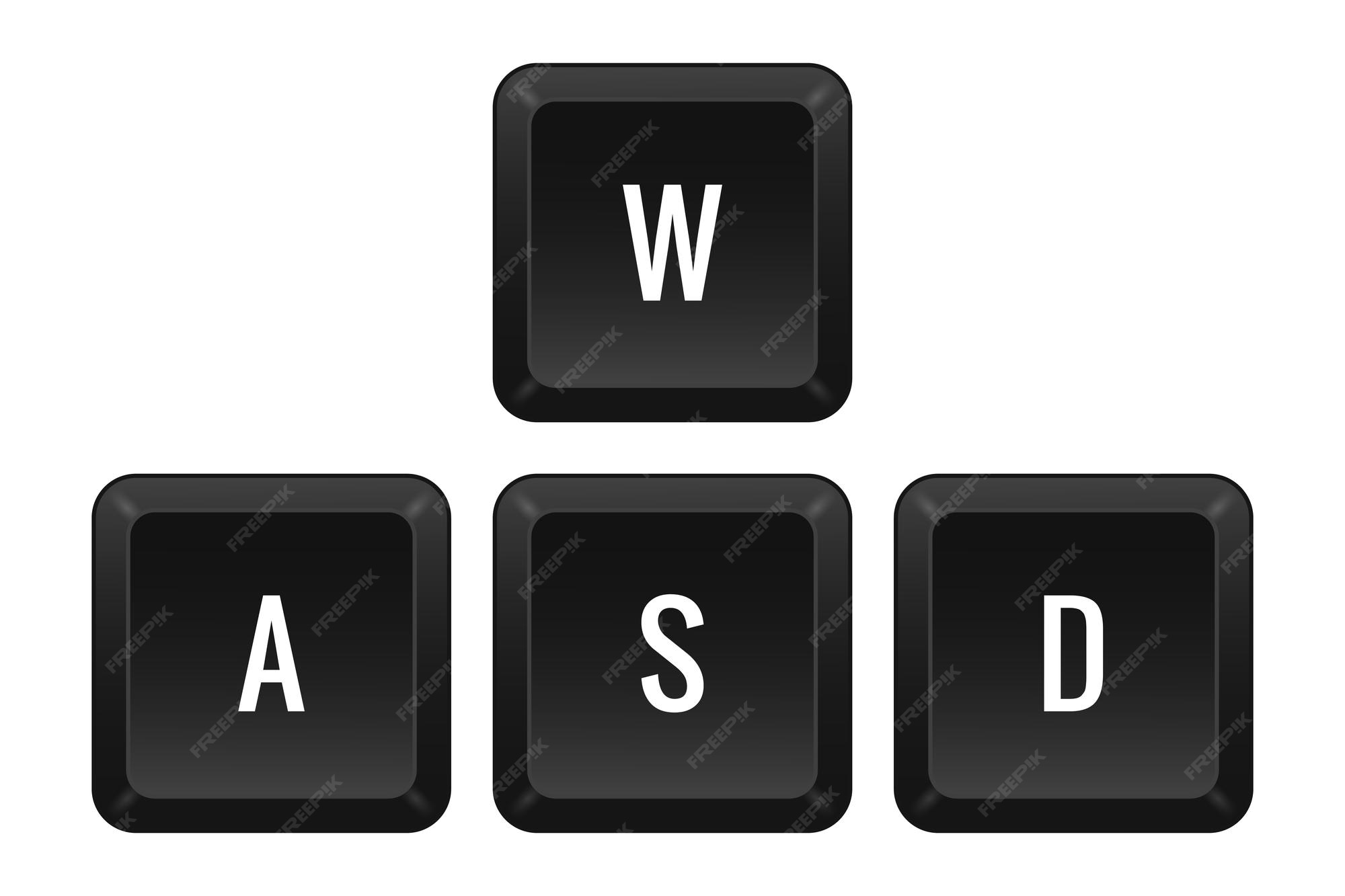 Premium Vector A S W D Keys Combination Keyboard Walk Navigation Control Computer Shortcut