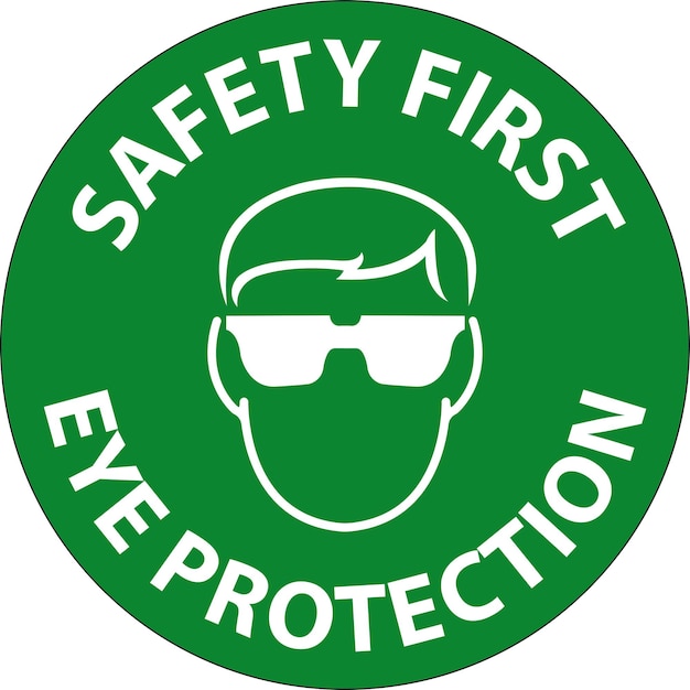 Premium Vector Safety First Eye Protection Area Symbol Sign On White
