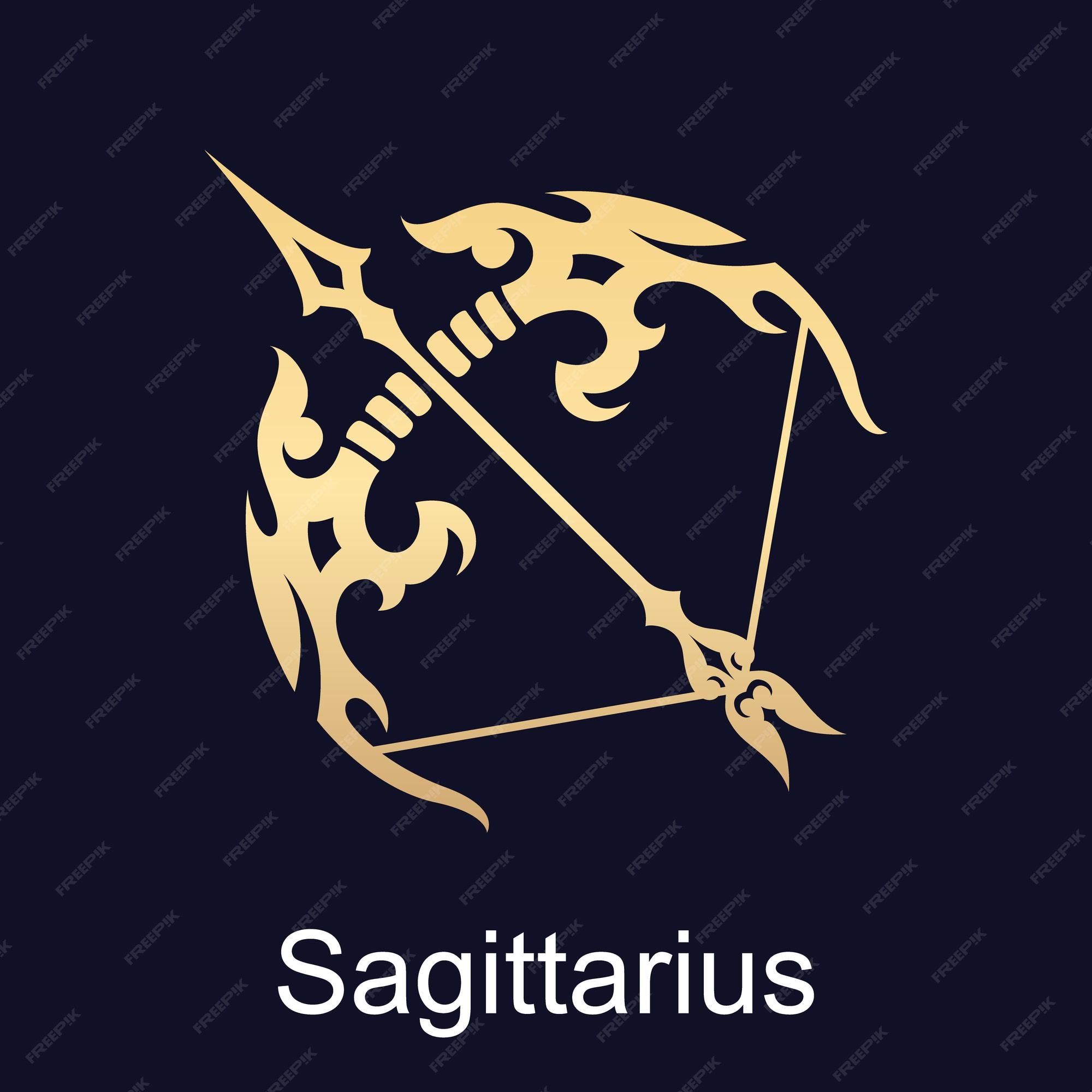 Premium Vector | Sagittarius symbol of zodiac sign in luxury gold style Premium Vector | Sagittarius symbol of zodiac sign in luxury gold style