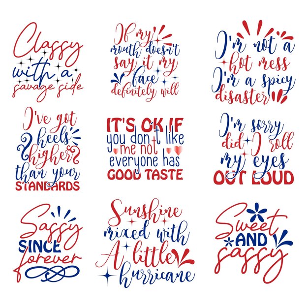 Premium Vector Sassy Svg T Shirt Design Bundle