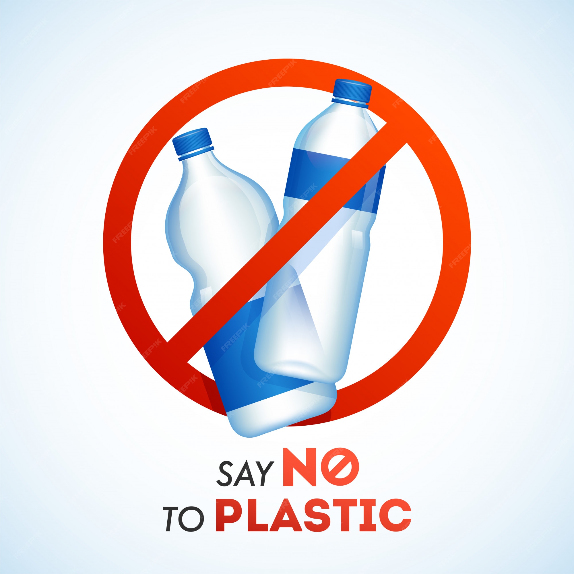 Premium Vector Say No To Plastic Bottles Ban