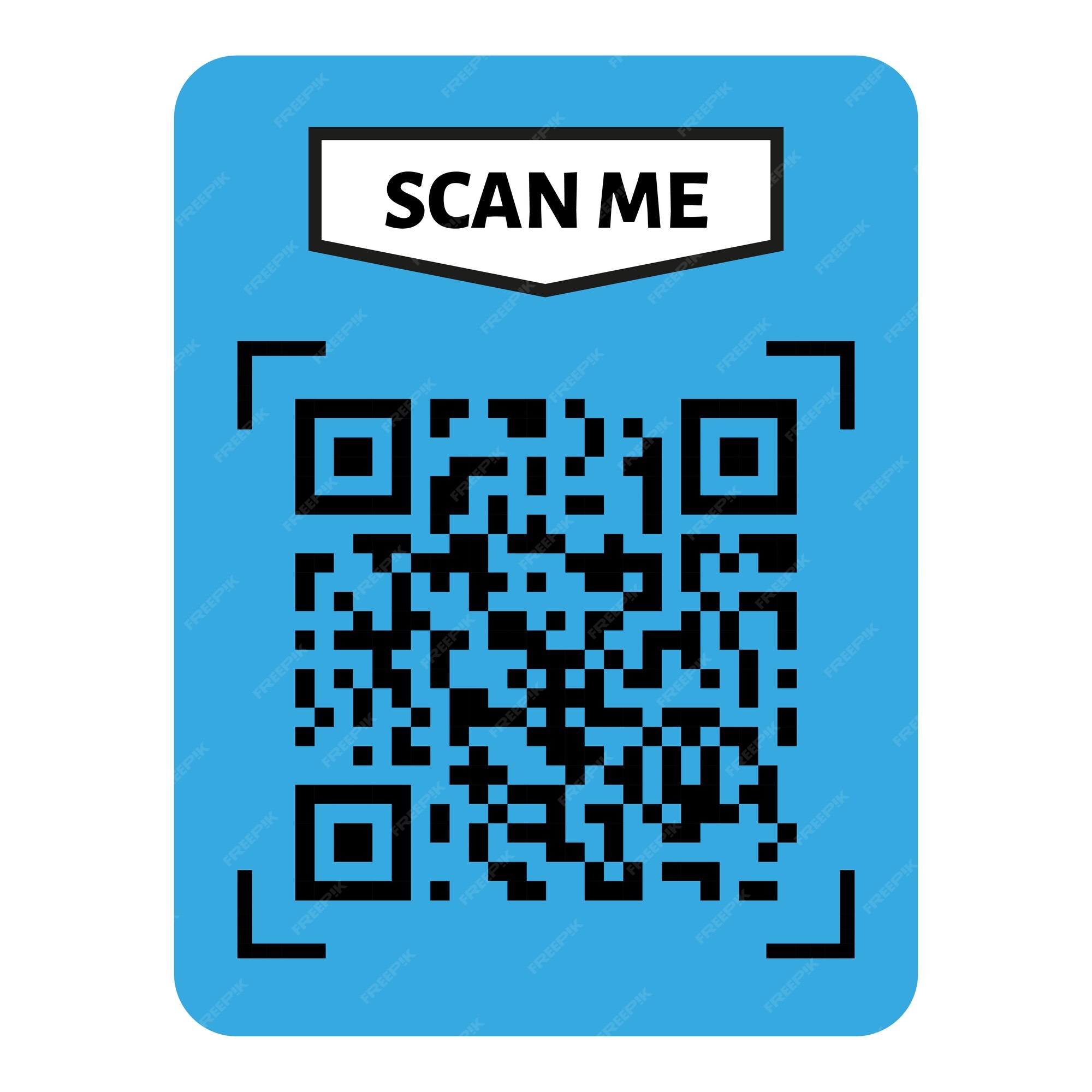 스캔 나 버튼 벡터 일러스트와 함께 지불 텍스트 전송을 위한 Qr 코드 디자인 Qr 코드를 스캔합니다 프리미엄 벡터