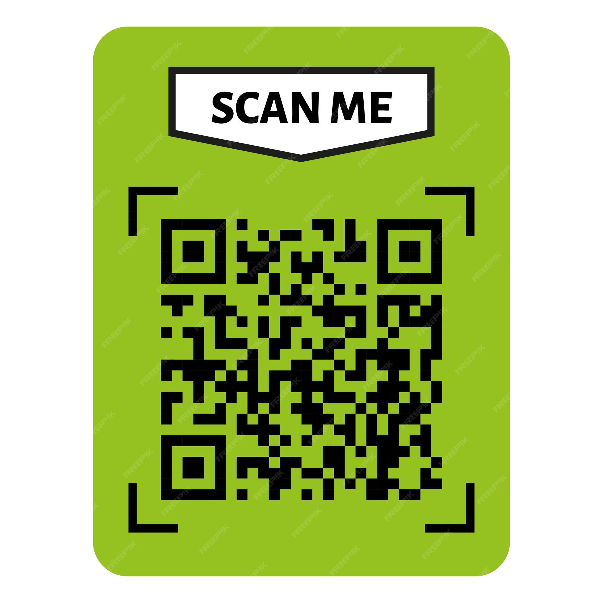 스캔 나 버튼 벡터 일러스트와 함께 지불 텍스트 전송을 위한 Qr 코드 디자인 Qr 코드를 스캔합니다 프리미엄 벡터