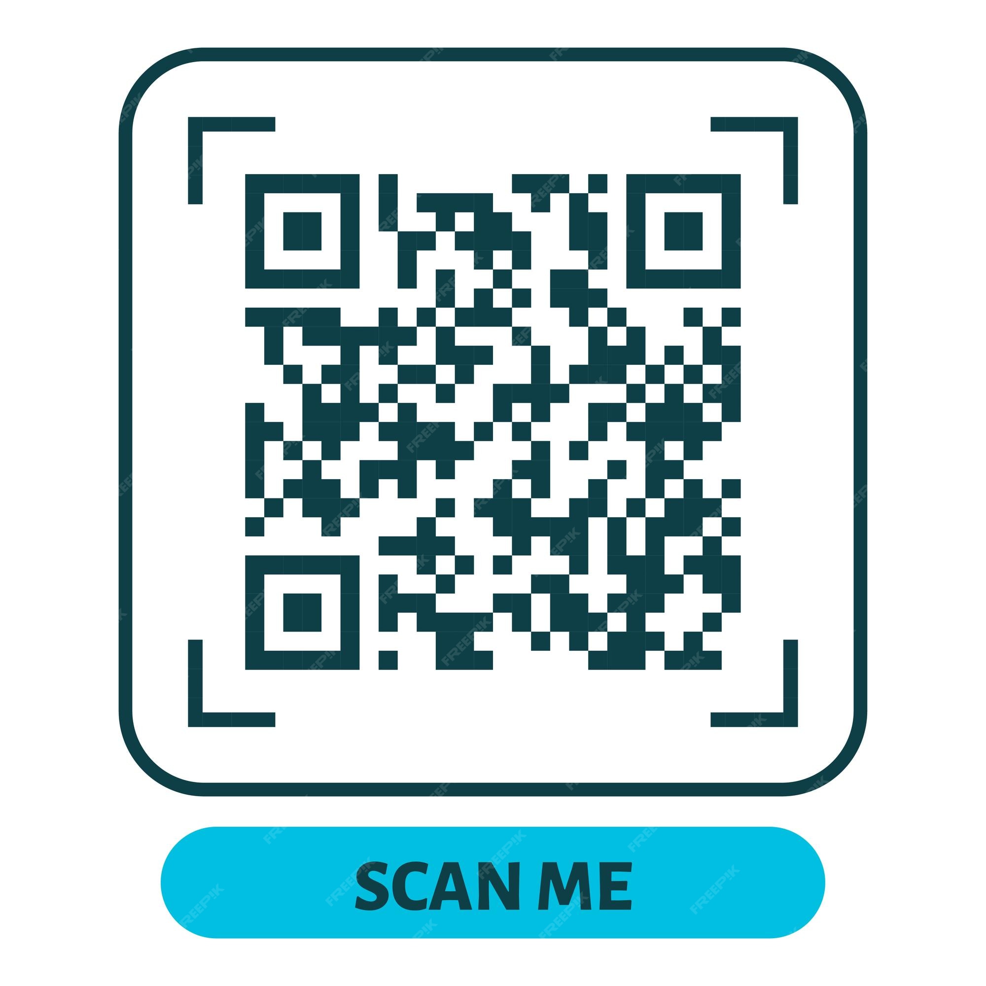 스캔 나 버튼 벡터 일러스트와 함께 지불 텍스트 전송을 위한 Qr 코드 디자인 Qr 코드를 스캔합니다 프리미엄 벡터