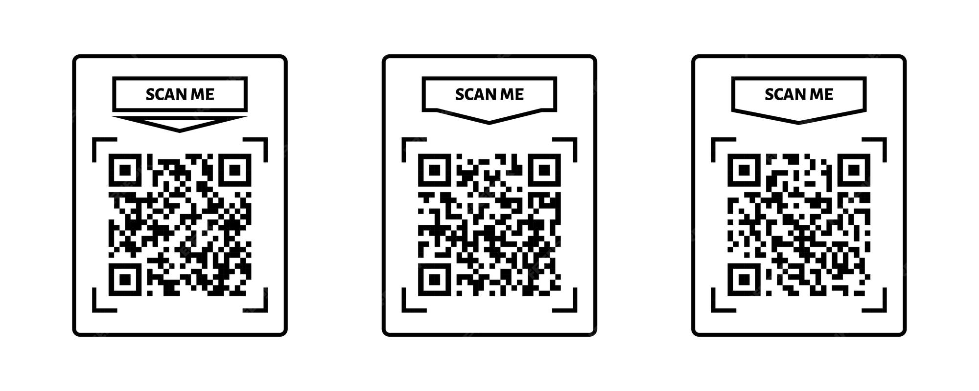 Scan Me 버튼 Vector 그림을 사용하여 결제 텍스트 전송을 위한 Qr 코드 프레임 Qr 코드 스캔 프리미엄 벡터