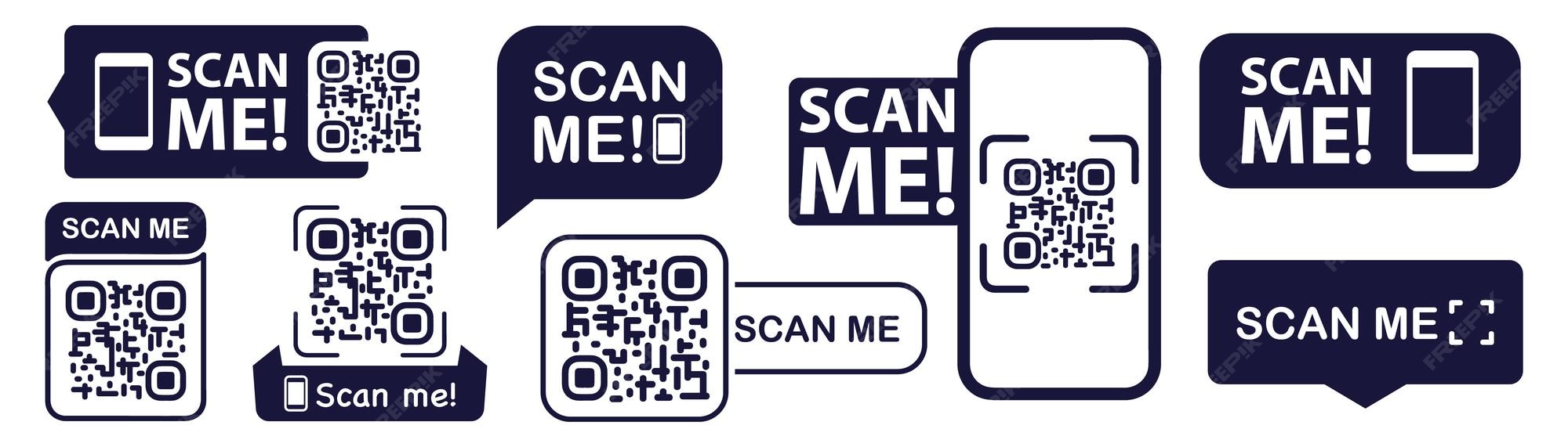 모바일 앱 결제 및 할인에 대한 Qr 코드 템플릿 바코드 모바일 결제 및 빠른 응답 코드 스마트 폰으로 스캔하십시오 프리미엄 벡터