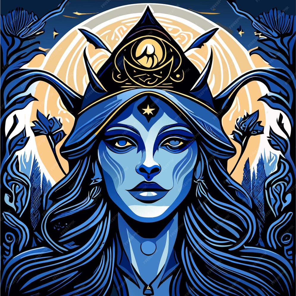 Premium Vector Scary Witch With Potion Hand Drawn Flat Stylish Cartoon Sticker Icon Concept