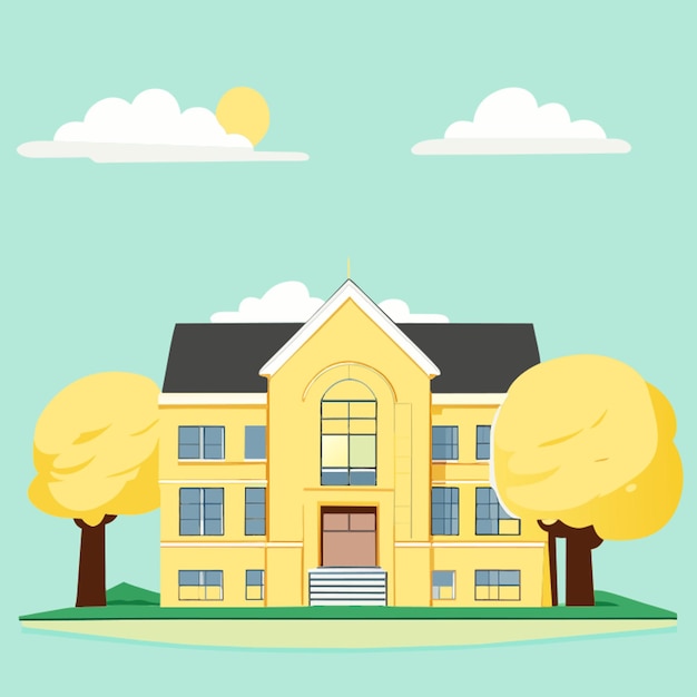 School building vector illustration | Premium AI-generated vector School building vector illustration | Premium AI-generated vector