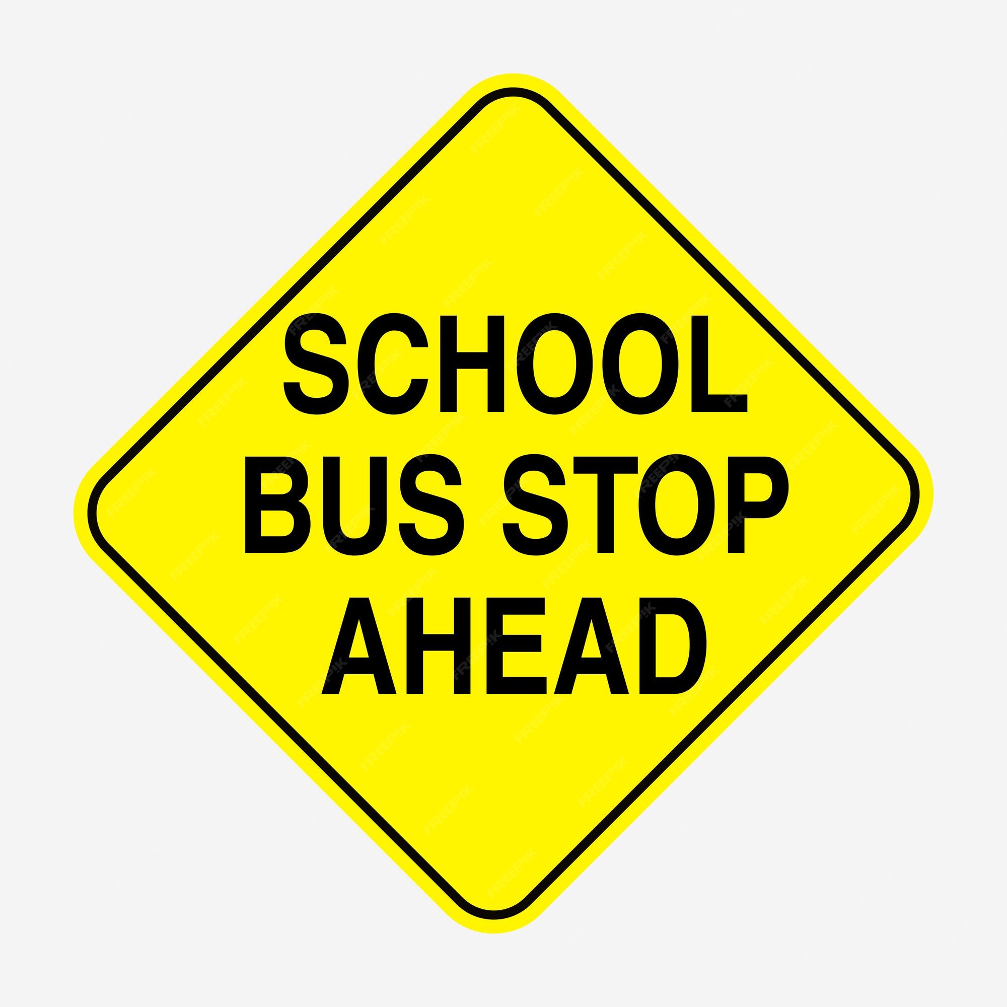 Premium Vector | School bus stop ahead road sign vector illustration Premium Vector | School bus stop ahead road sign vector illustration